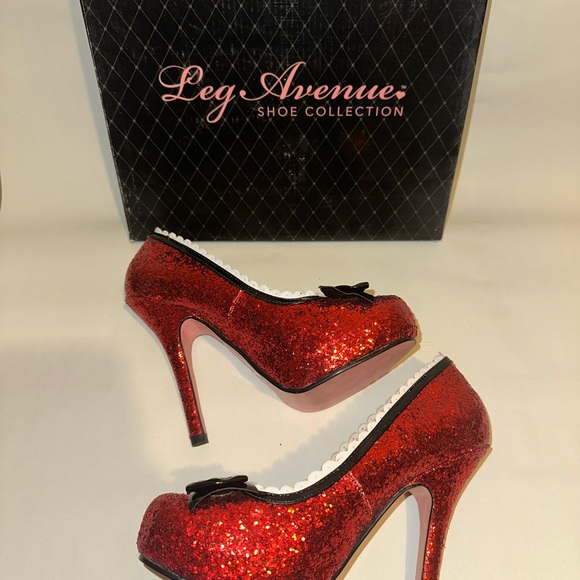 Leg Avenue | Shoes | Leg Avenue Red And Black Stiletto Heels | Poshmark